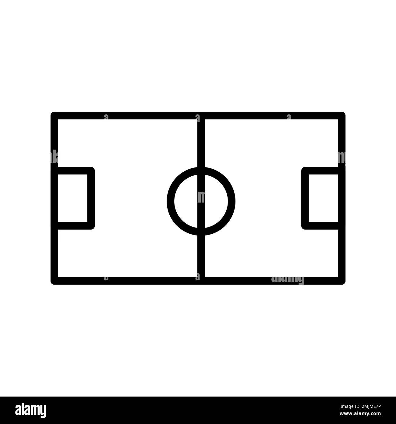 Soccer field icon line isolated on white background. Black flat thin ...