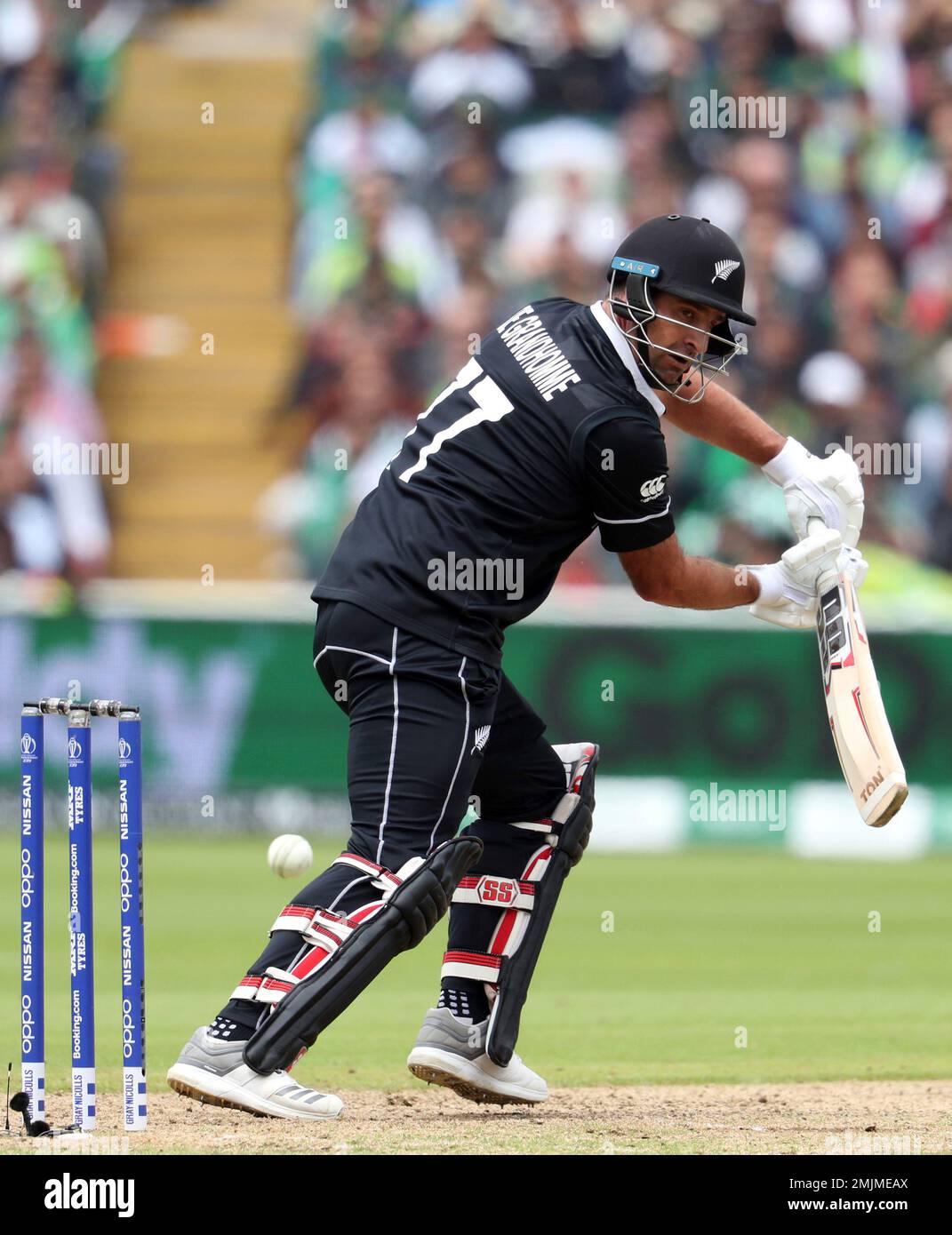 CAPTION CORRECTS PLAYER'S ID New Zealand's Colin de Grandhomme bats ...