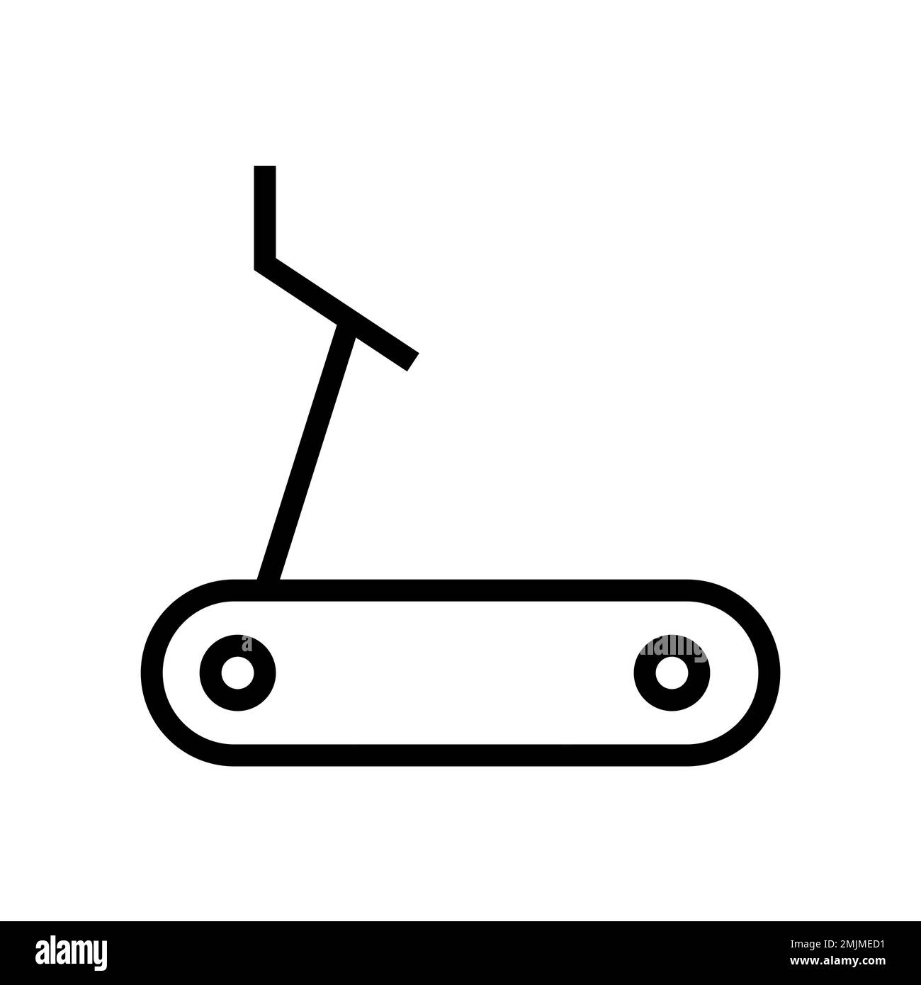 Treadmill simulator icon line isolated on white background. Black flat ...