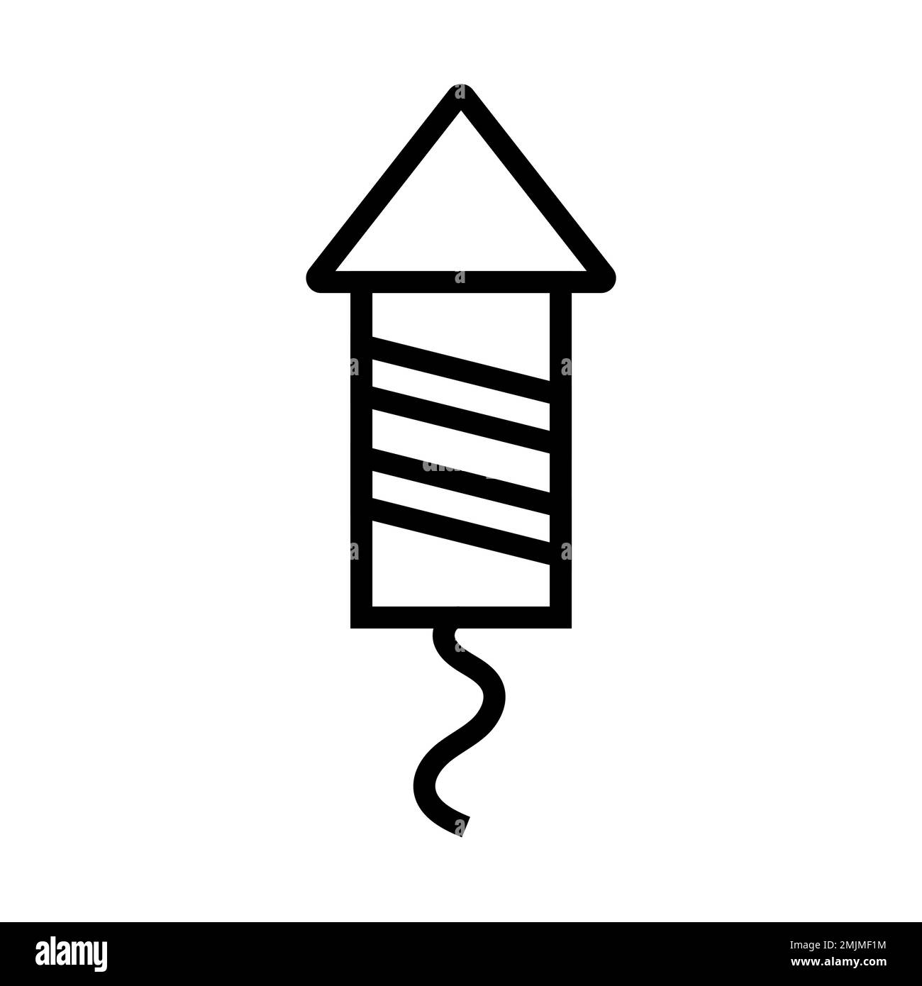 Party rocket icon line isolated on white background. Black flat thin ...
