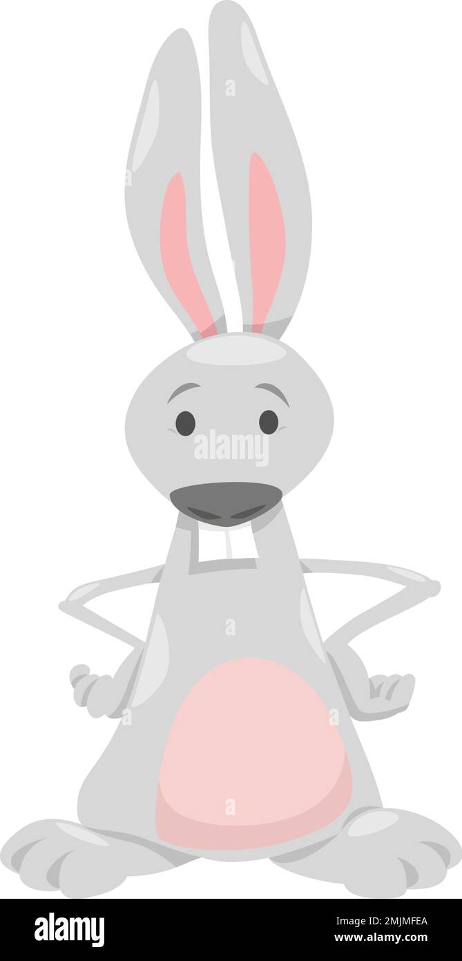 Cartoon illustration of funny rabbit comic animal character Stock ...