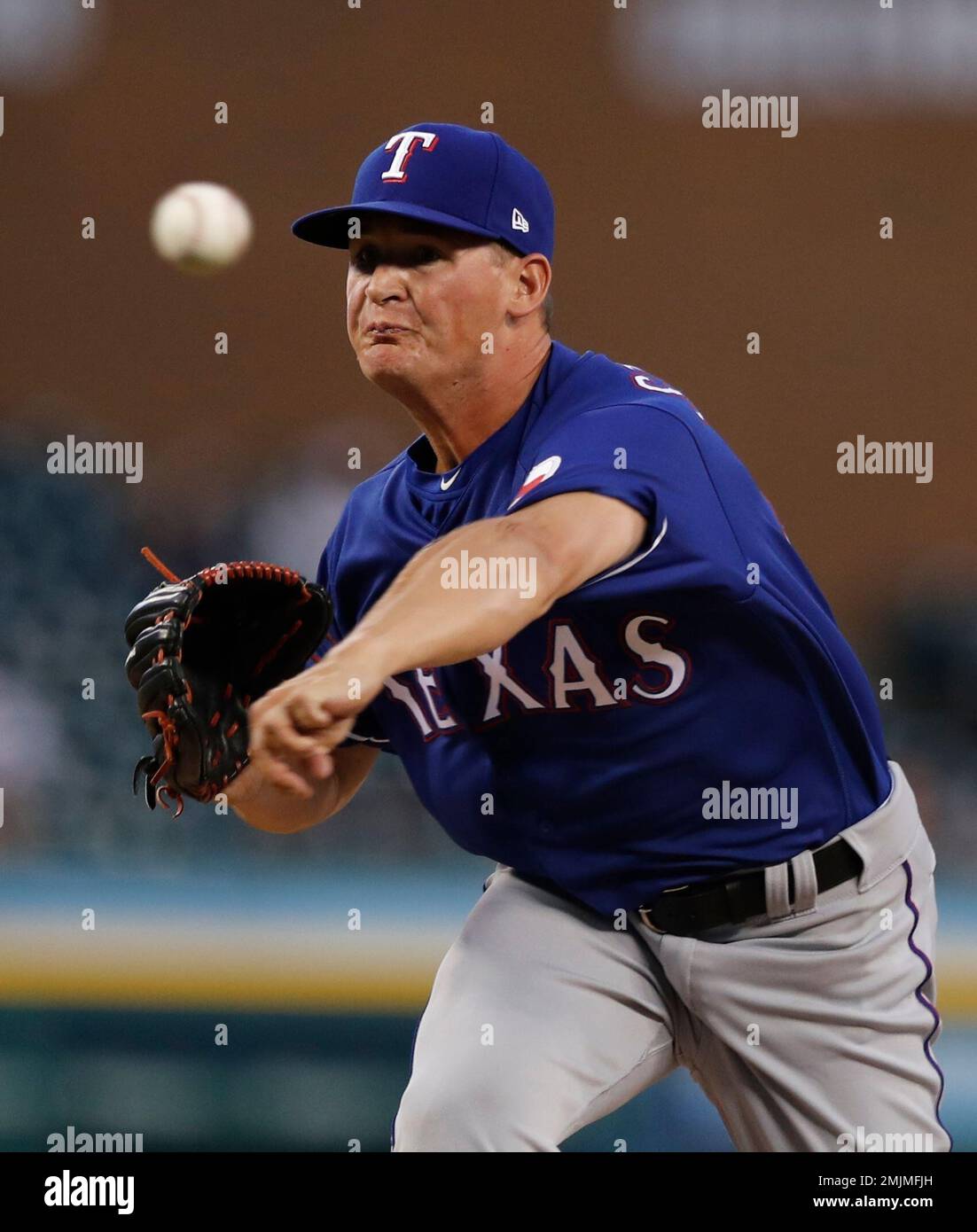 Texas Rangers relief pitcher Locke St. John throws during the eighth ...