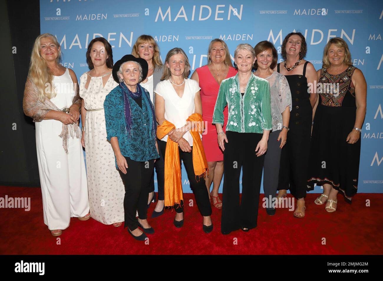 Tracy Edwards, skipper of The Maiden, fourth from right, and The Maiden ...