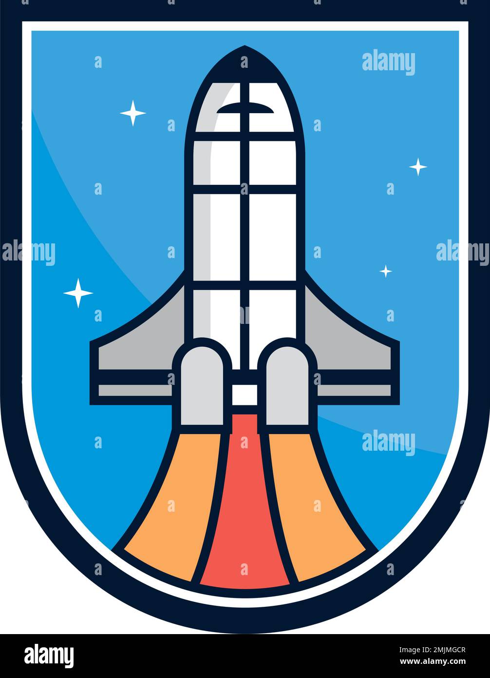 spaceship space badge Stock Vector Image & Art - Alamy