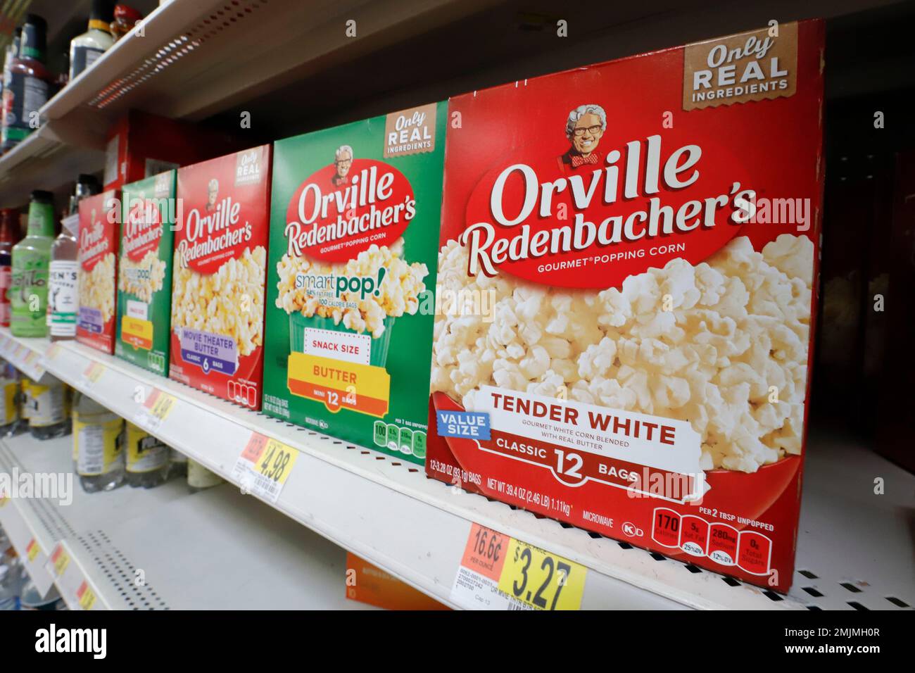 This is a display of Conagra Brands Orville Redenbacker's microwave ...