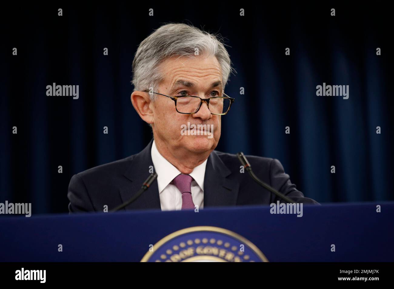 FILE - In this May 1, 2019, file photo Federal Reserve Board Chair ...