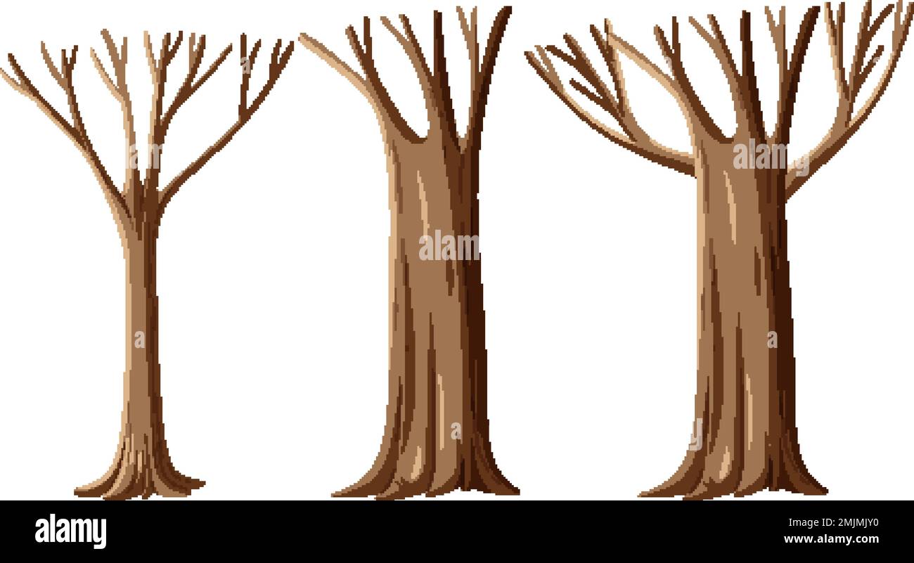 Isolated tree without leaves cartoon illustration Stock Vector Image ...