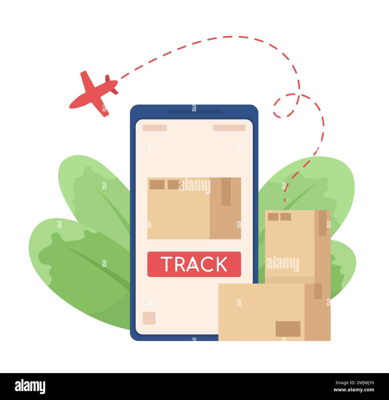 Package tracking app flat concept vector illustration Stock Vector ...