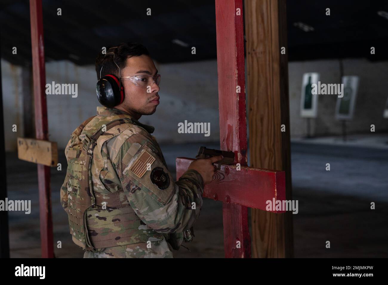 A U.S. Air Force Airman 1st Class a 628th Security Forces Squadron (SFS ...