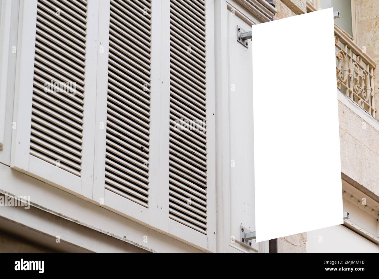 Blank rectangle store outdoor signage signboard mockup for shop Stock ...