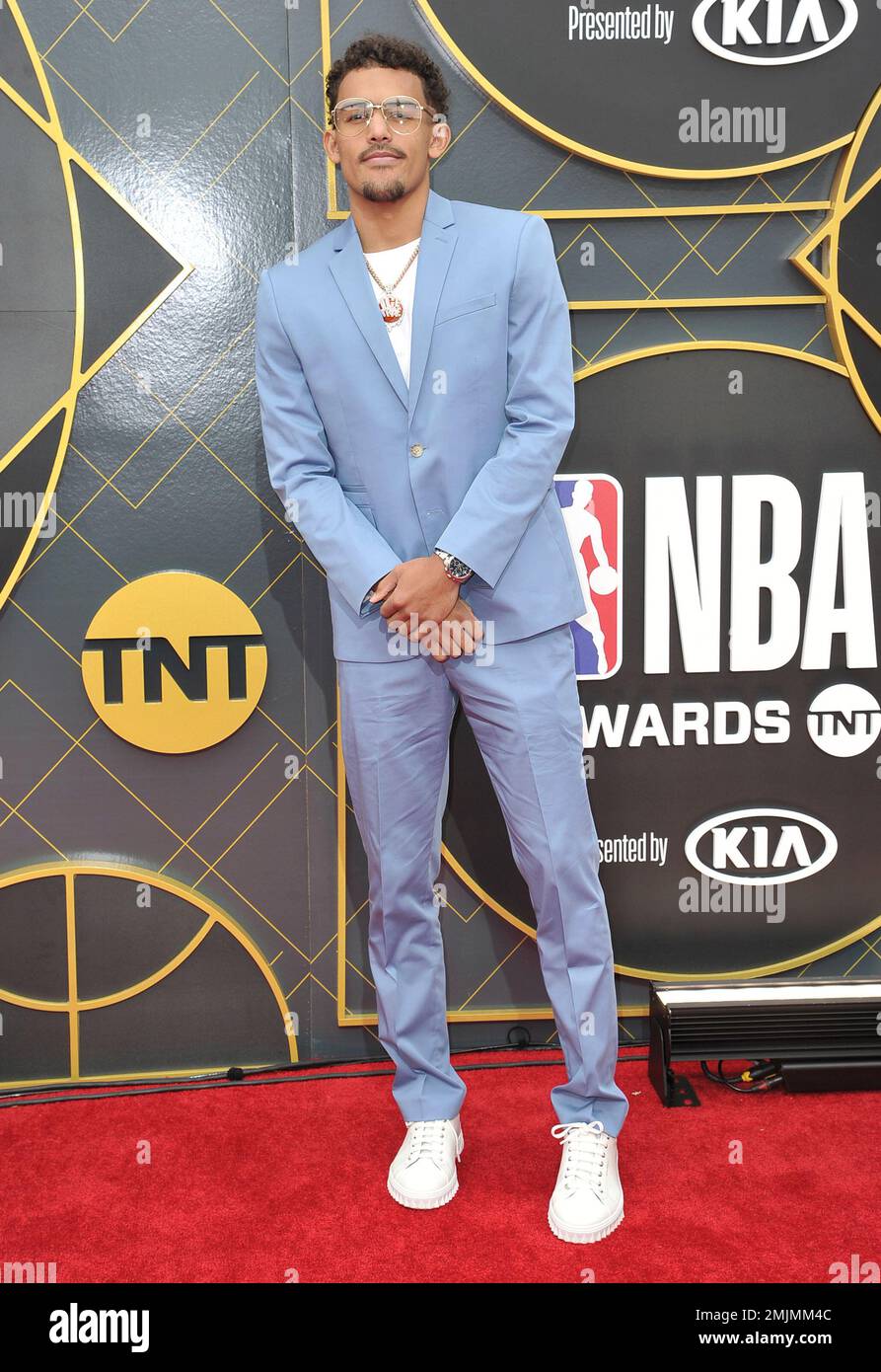 NBA player Trae Young, of the Atlanta Hawks, arrives at the NBA Awards ...
