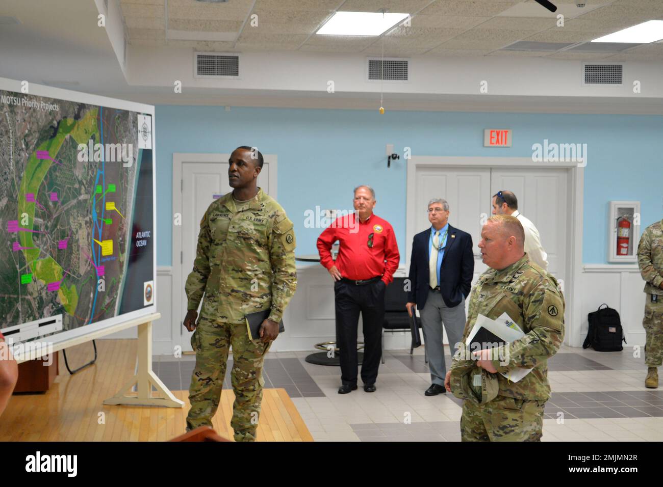 Col. Chad Blacketer, 596th Transportation Brigade commander, briefs ...