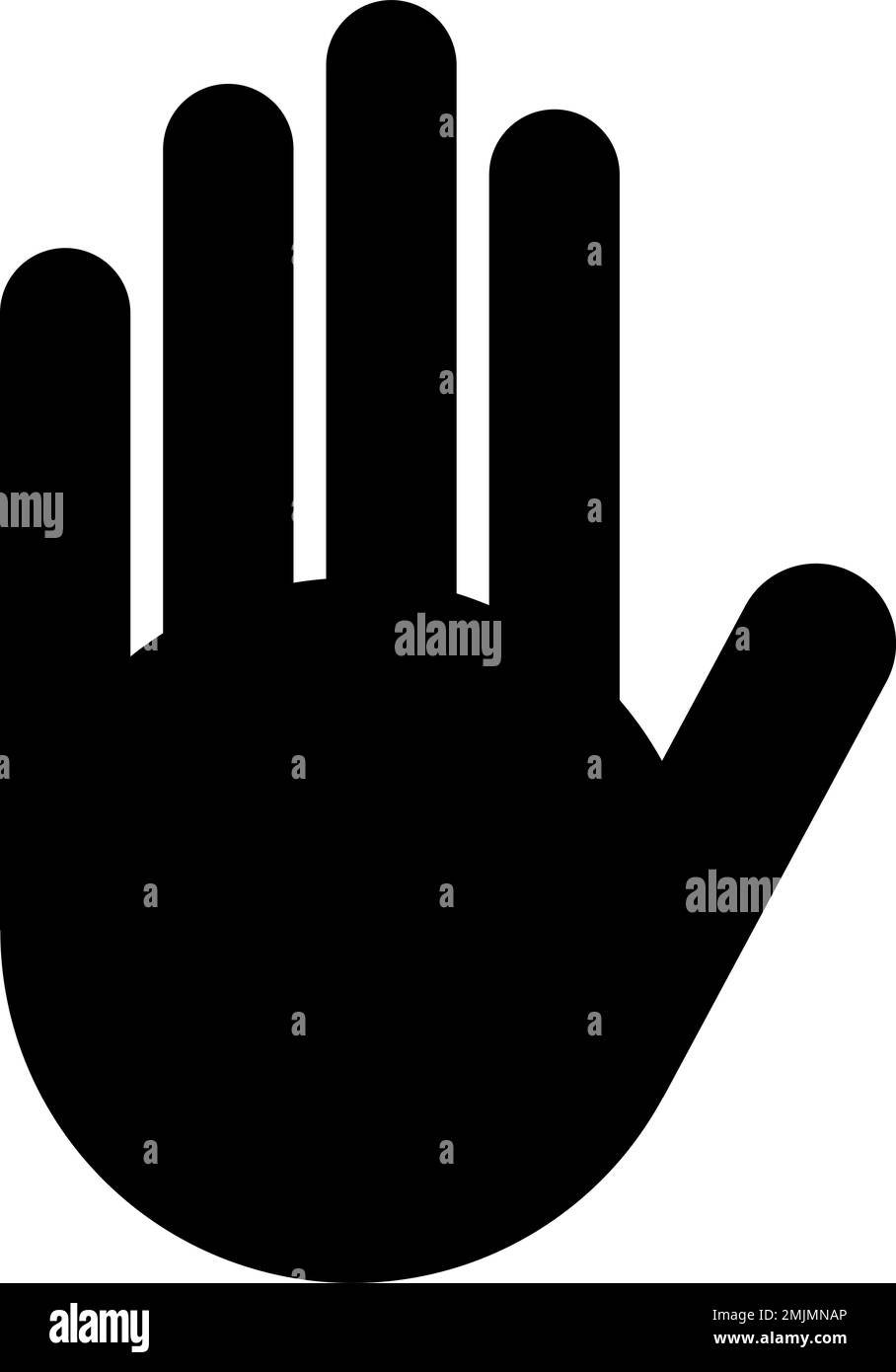 Simple Basic Black Silhouette Hand Symbol Icon. Vector Image Stock ...