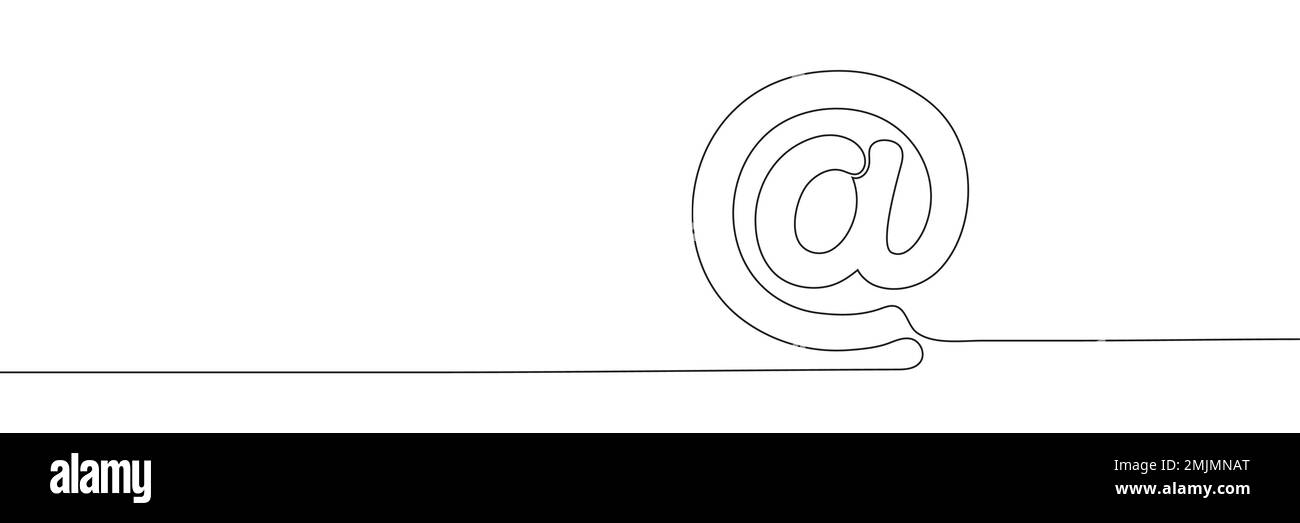 Continuous mail rendering. One line email icon. Vector illustration ...