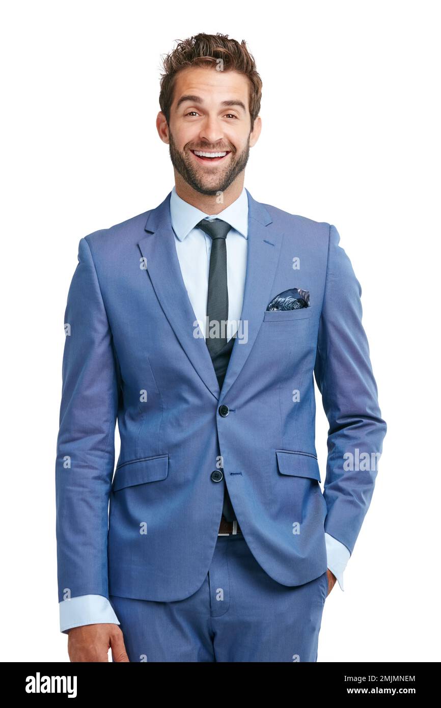 True blue business ambition. Studio shot of a handsome businessman ...