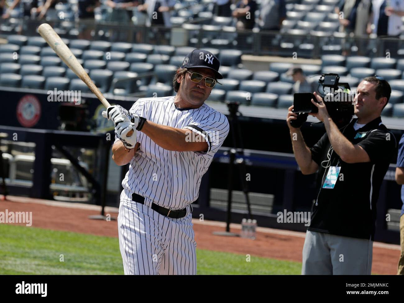 Former New York Yankee Johnny Damon during Old Timer's Day at Yankee Stadium, Sunday, June 23 ...