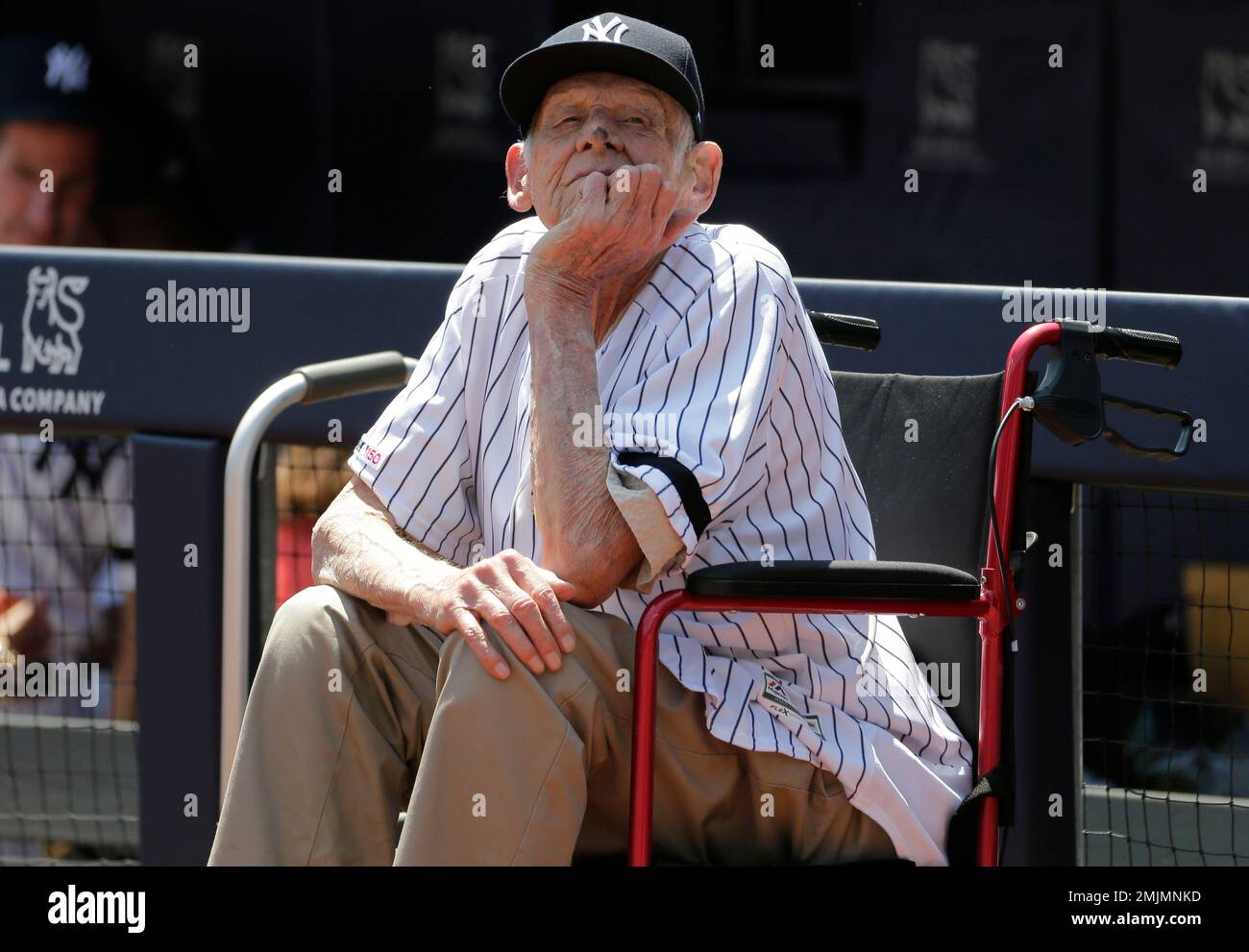 Former New York Yankee Don Larson participates in Old Timer's Day at ...