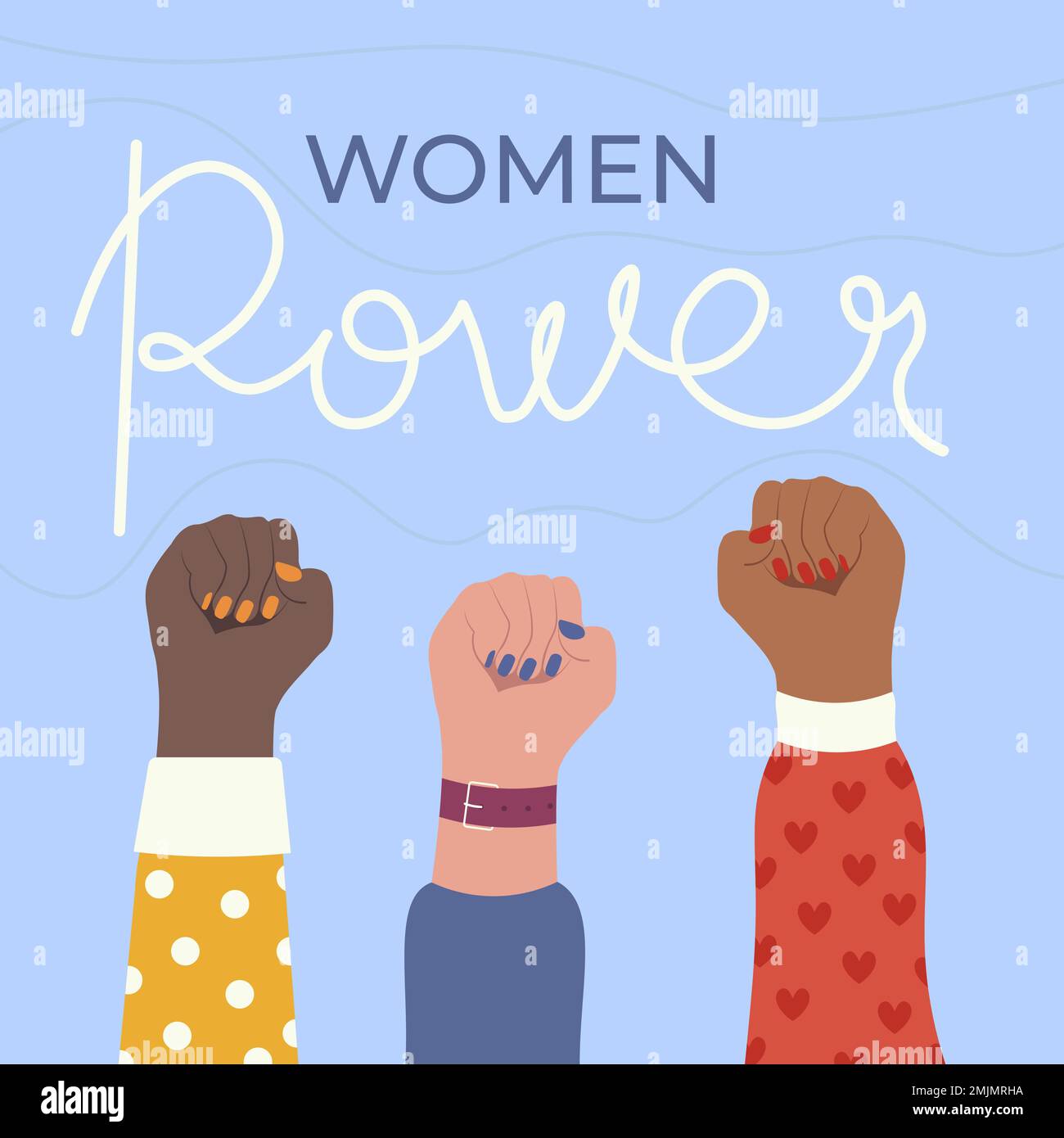 Postcard Women Power For International Women Day 8 March With Fists ...