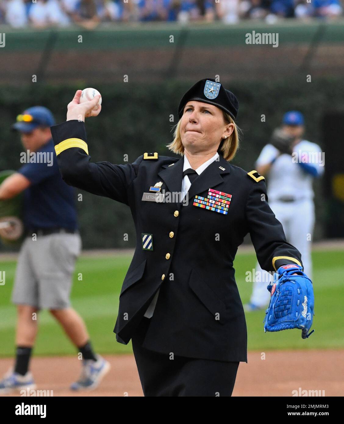 Brigadier General Michelle M.T Lechter, United States Army, throws out ...