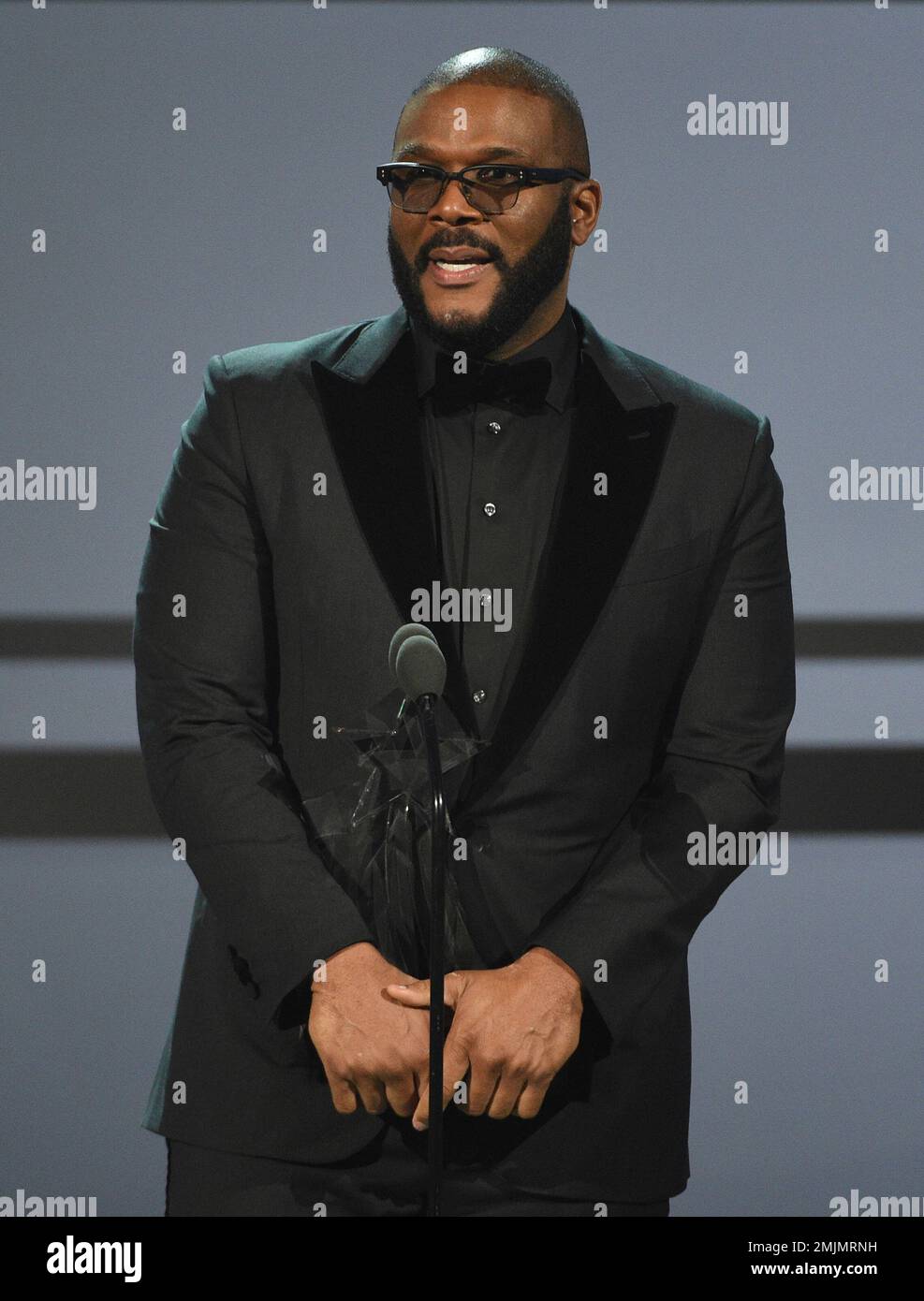 Tyler Perry accepts the ultimate icon award at the BET Awards on Sunday ...