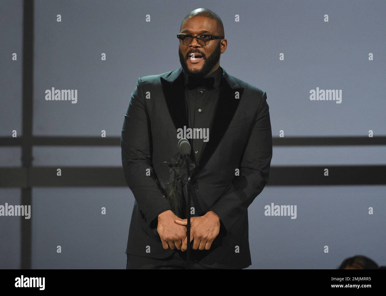 Tyler Perry accepts the ultimate icon award at the BET Awards on Sunday ...