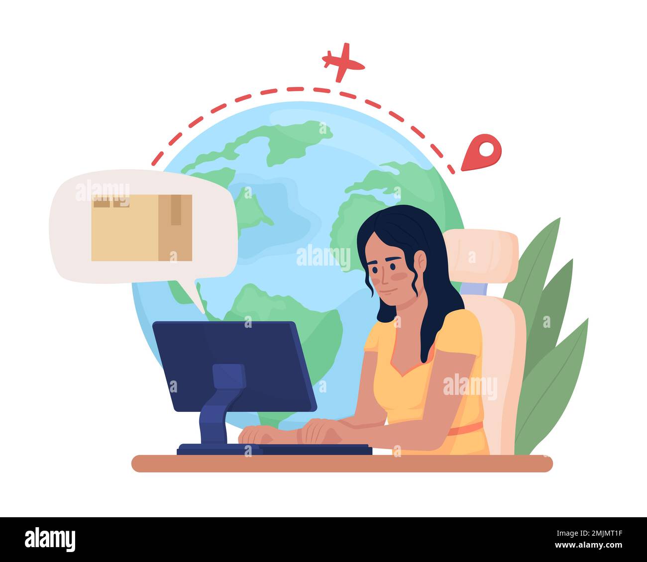 Tracking international package delivery using computer flat concept ...