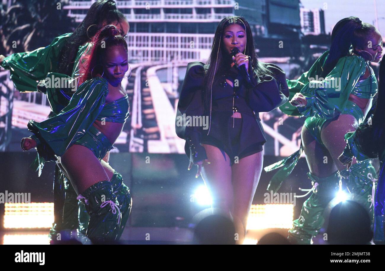 Yung Miami of City Girls performs at the BET Awards on Sunday, June 23 ...