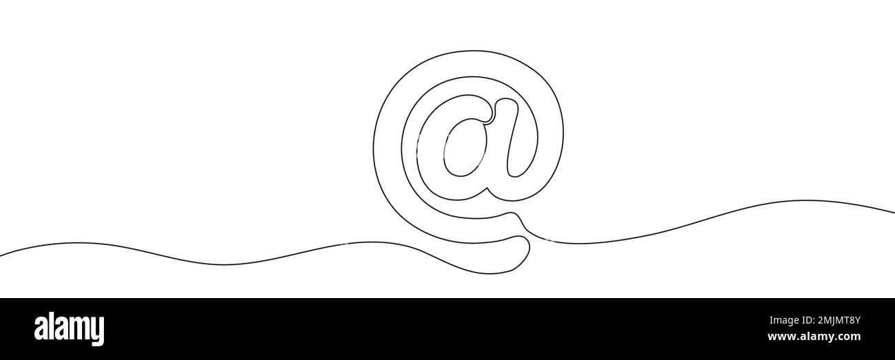 Continuous mail rendering. One line email icon. Vector illustration ...