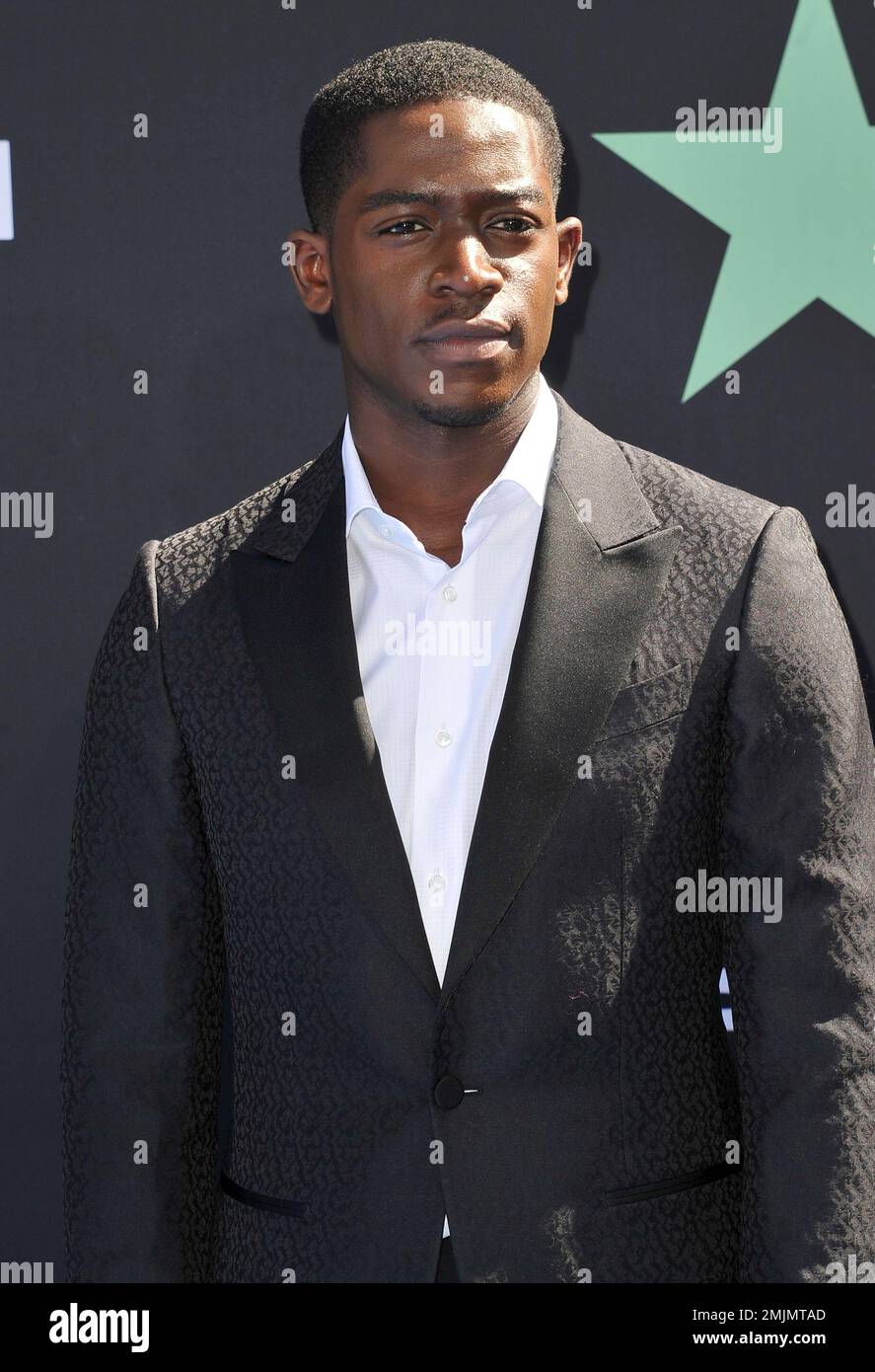 Damson Idris arrives at the BET Awards on Sunday, June 23, 2019, at the ...