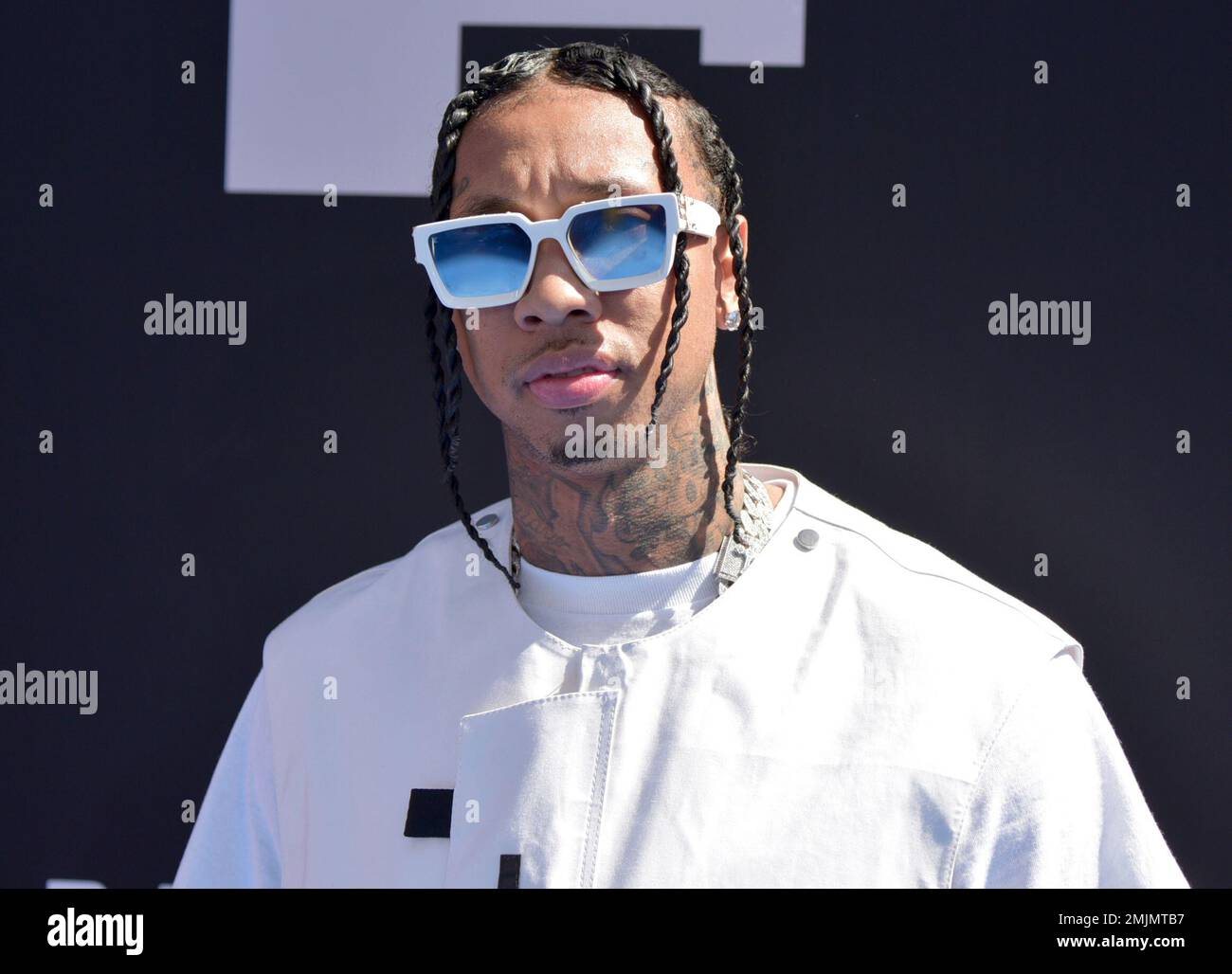 Tyga arrives at the BET Awards on Sunday, June 23, 2019, at the ...