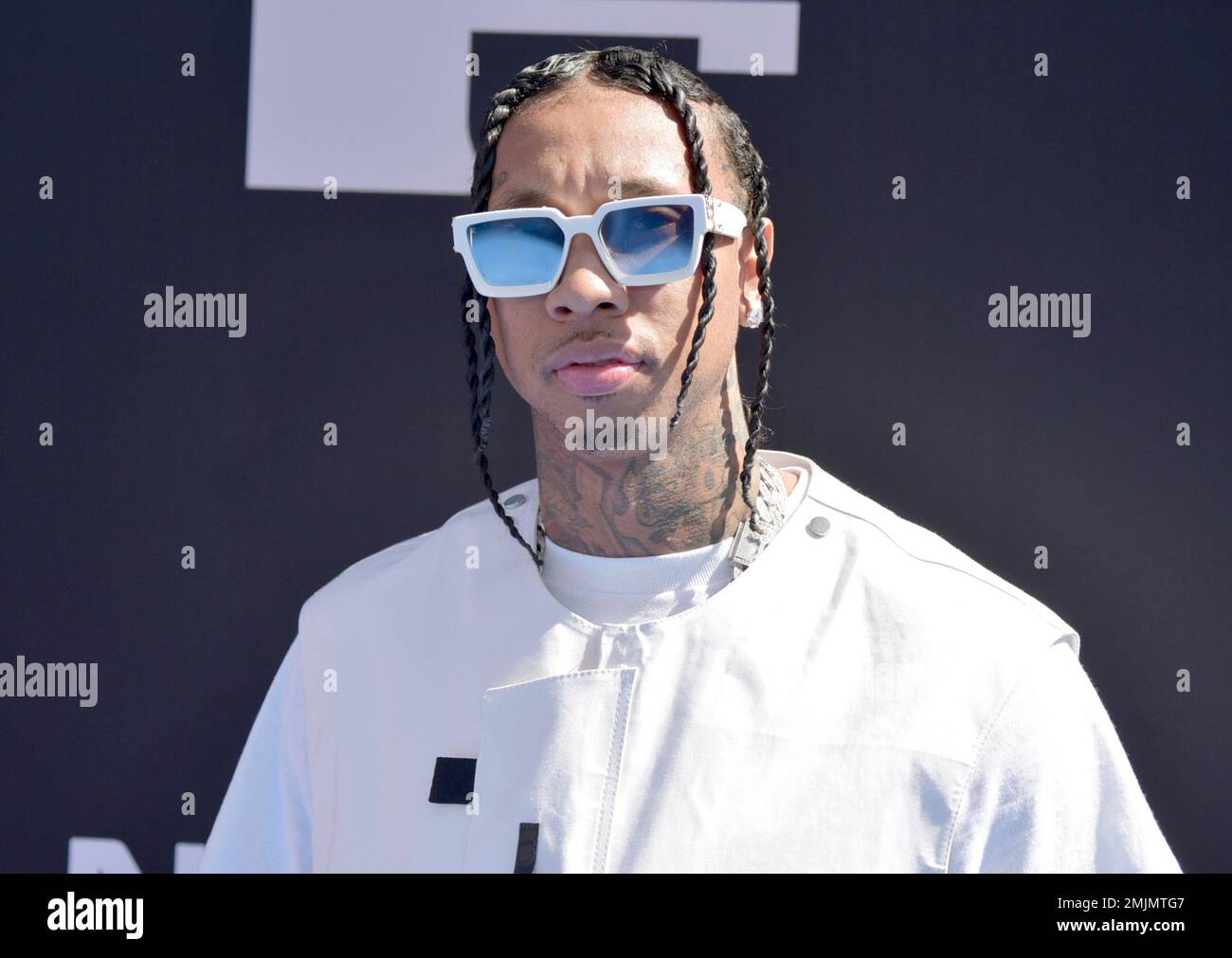 Tyga arrives at the BET Awards on Sunday, June 23, 2019, at the ...