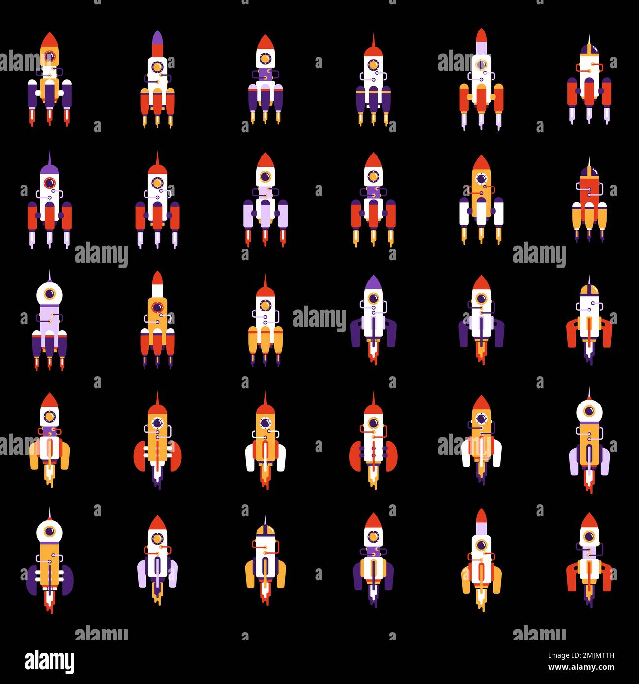 Flying rocket - big cartoon set Stock Vector Image & Art - Alamy