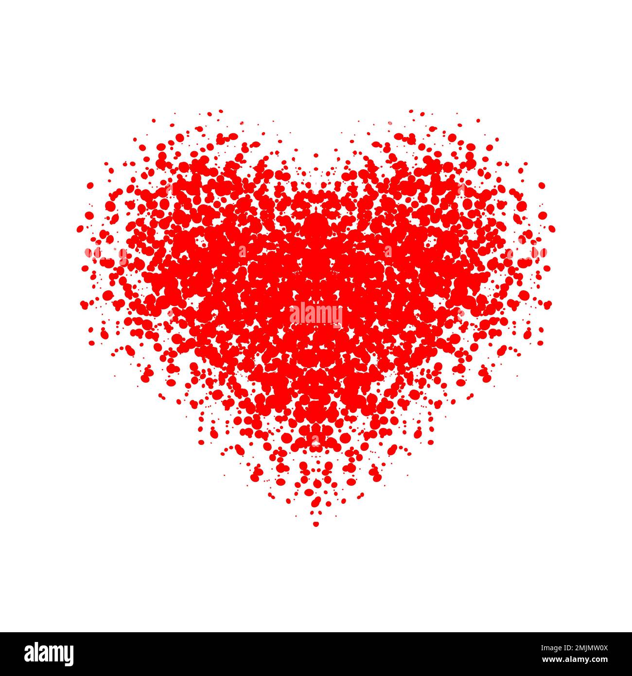 Abstract Splattered heart shape icon symbol. Art style valentines day ...