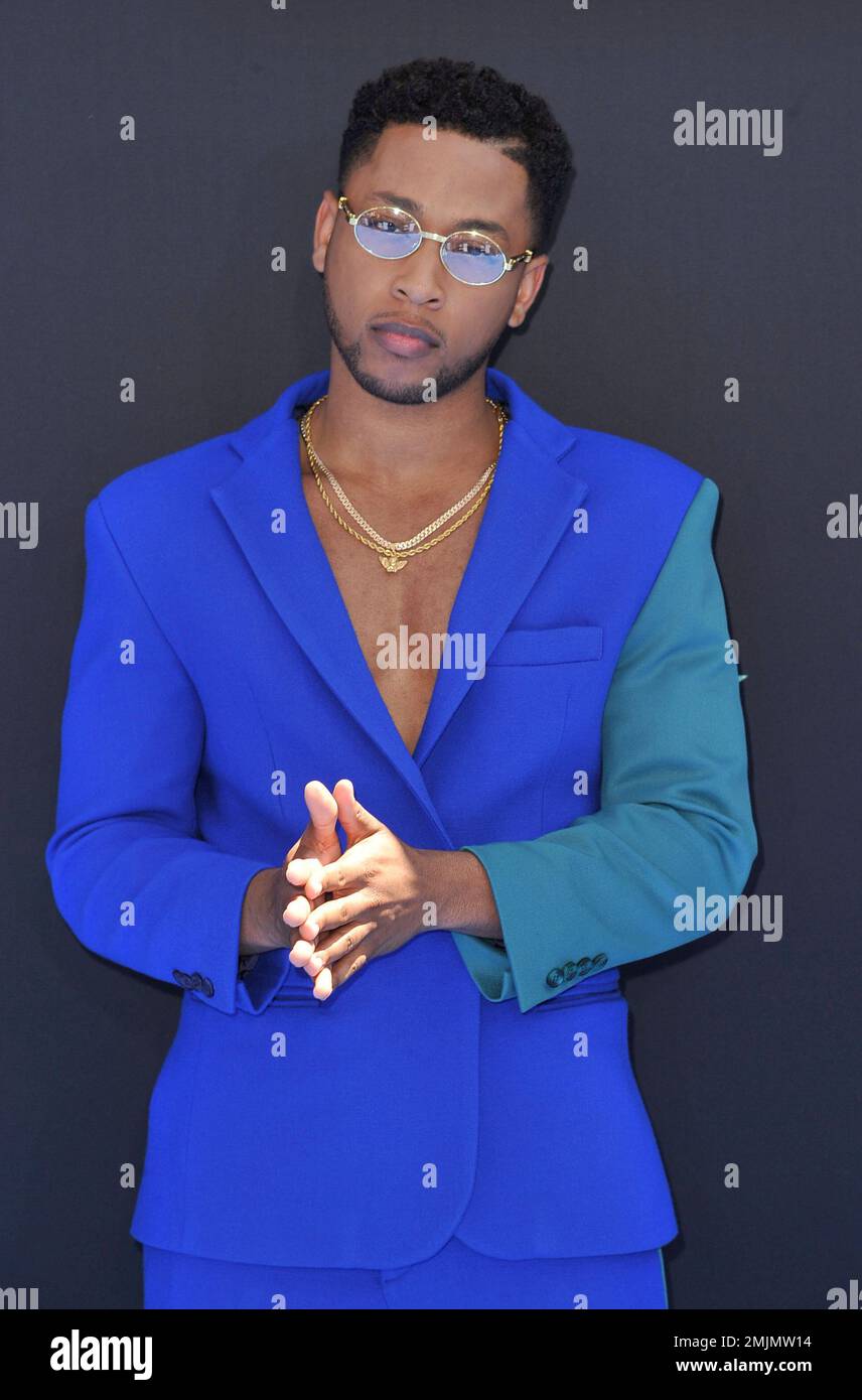 Jacob Latimore arrives at the BET Awards on Sunday, June 23, 2019, at ...