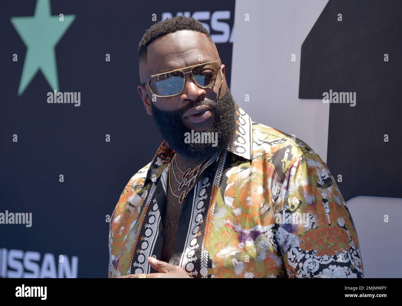 Rick Ross arrives at the BET Awards on Sunday, June 23, 2019, at the ...