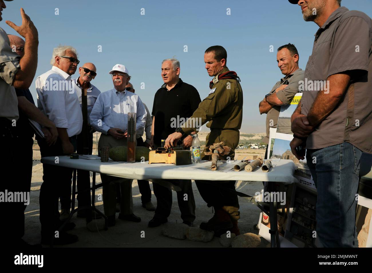 US National Security Advisor John Bolton, center left, Israeli Prime ...