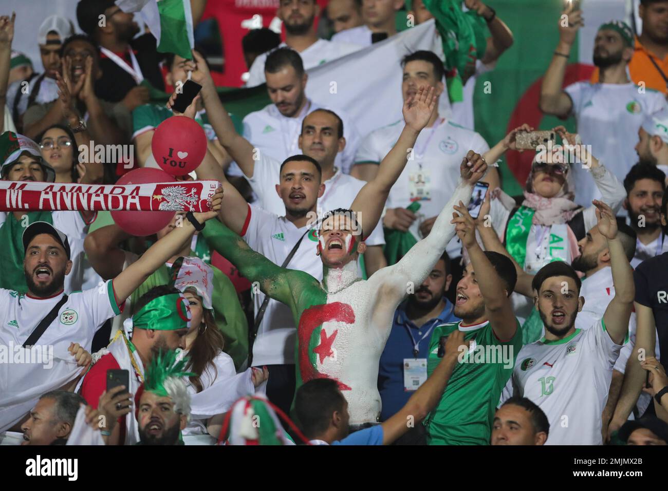 Algerian fans cheer before the African Cup of Nations group C soccer ...