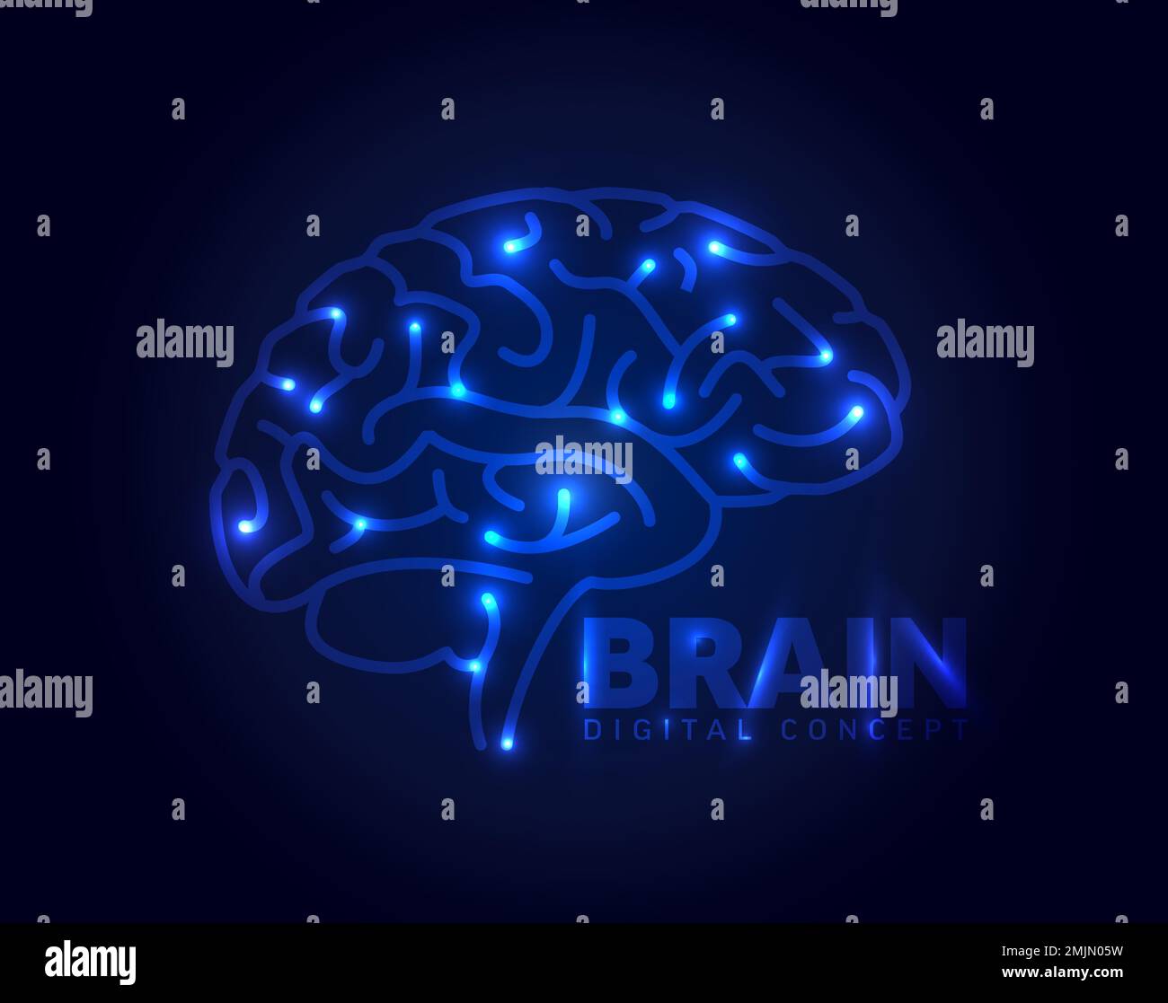Digital brain concept template for deep learning artifical intelligence ...