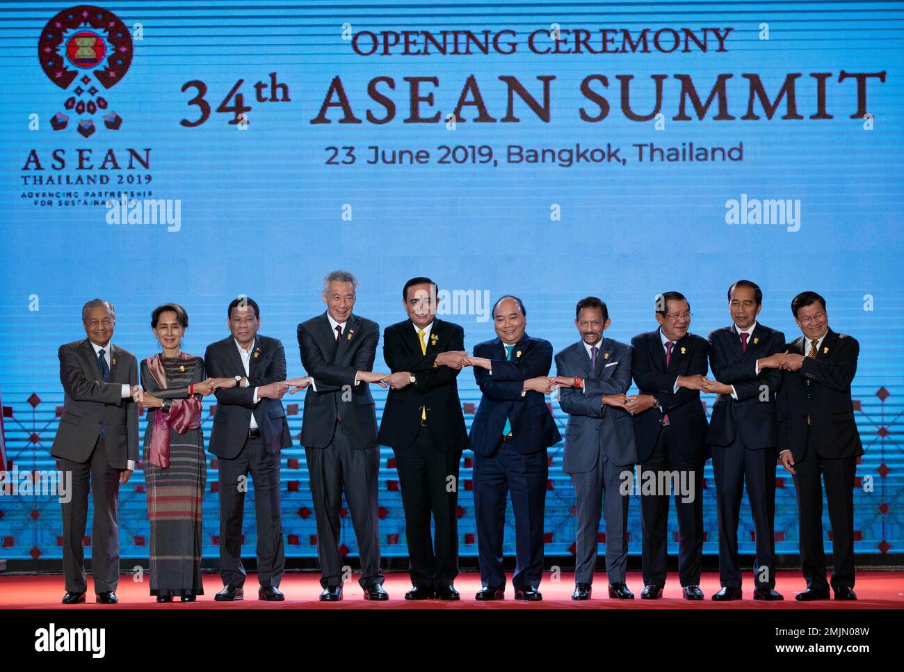 Leaders of the Association of Southeast Asian Nations (ASEAN) from left ...