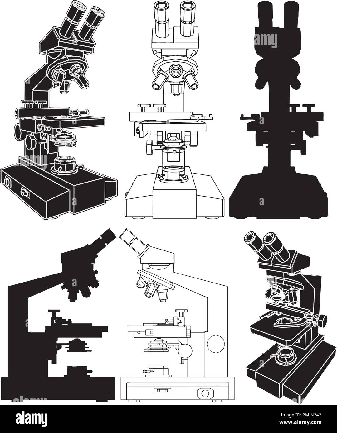 Microscope magnify magnification laboratory lab virus Stock Vector ...