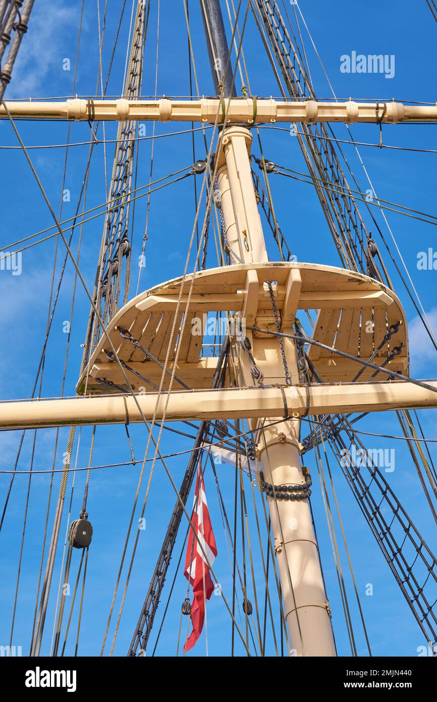 The Historical sailboat Fregatten Jylland - National treasure. Detail ...