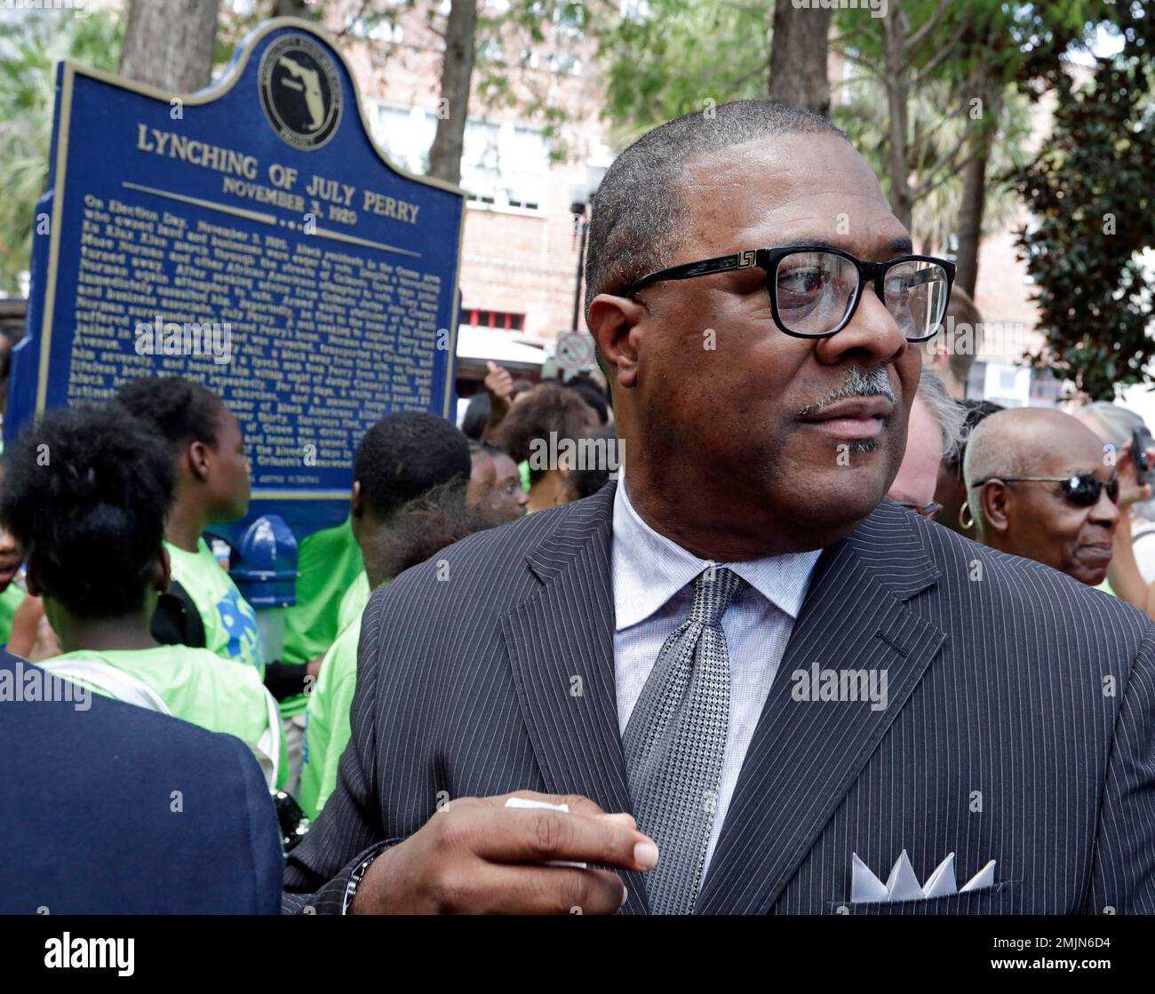 Pastor Stephen A. Nunn attends a ceremony where a a historical marker ...