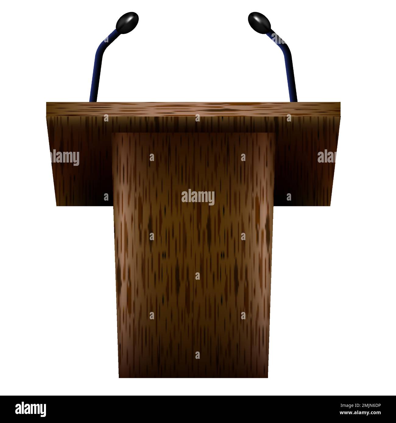 3D realistic empty wooden announcement lecture speech podium or ...