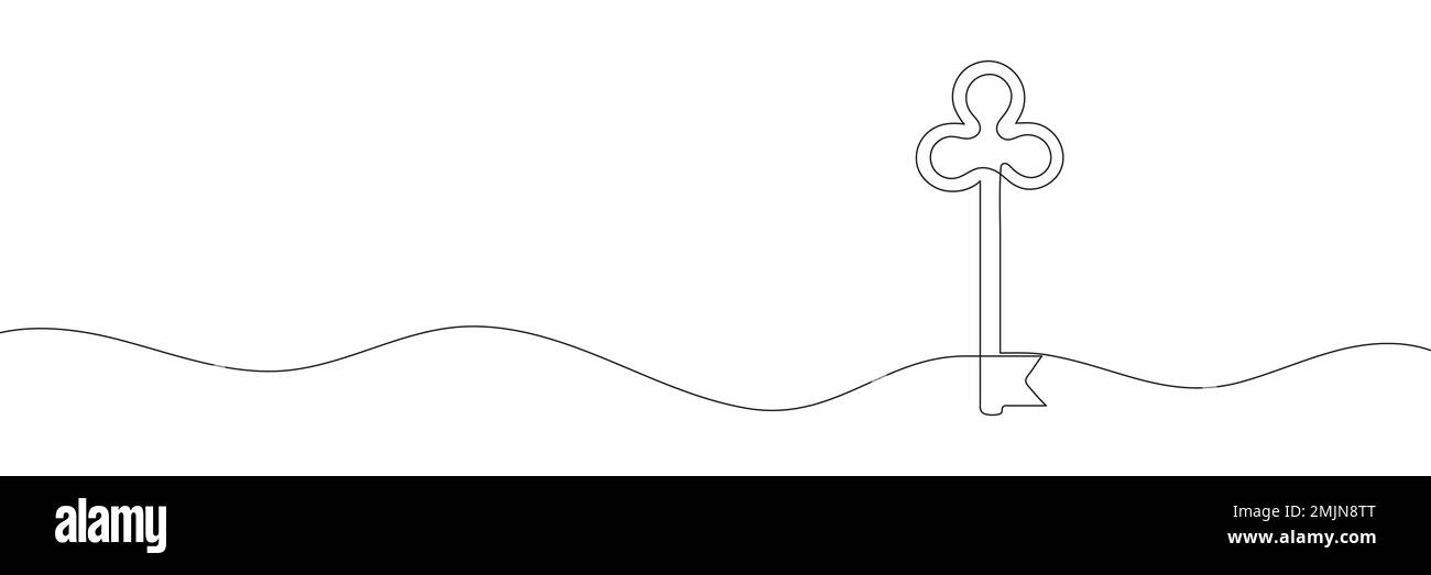 Key continuous drawing in one line. Key home continuous line. Vector ...