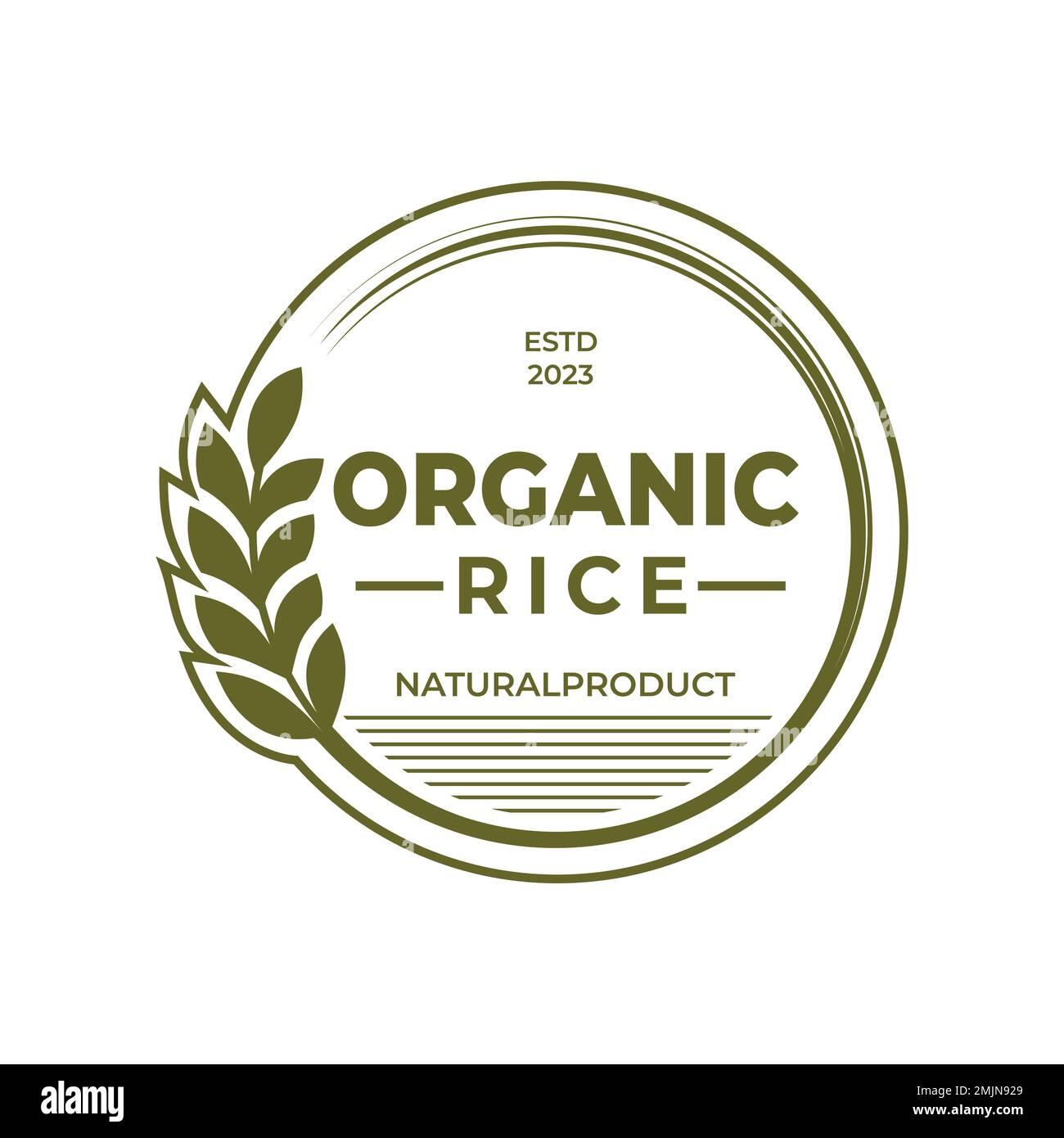 Organic rice Vintage Retro logo design inspiration, circle wheat logo ...