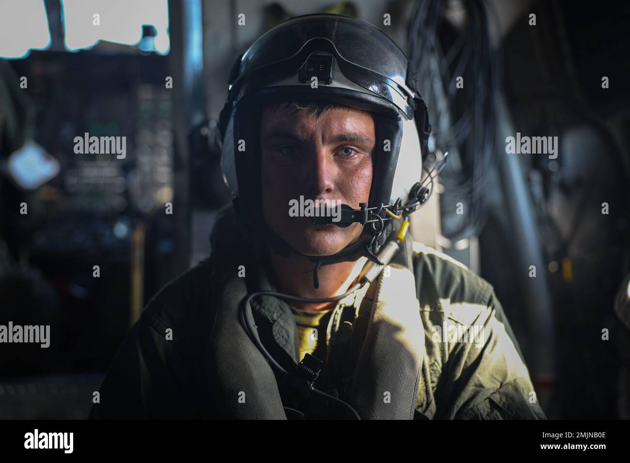 U.S. Marine Corps Cpl. Andrew Davis, CH-53E Super Stallion crew chief ...