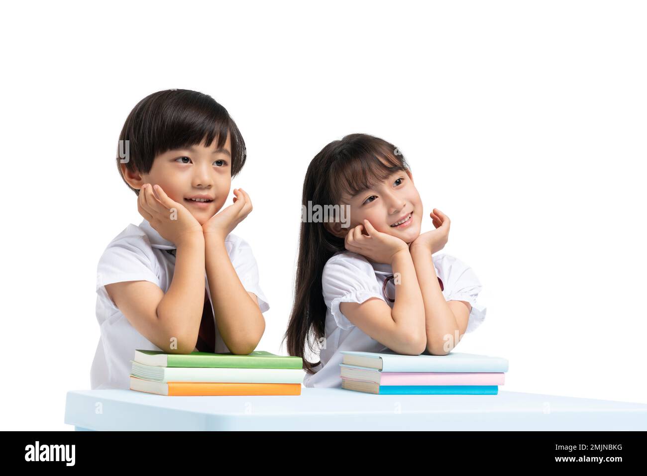 The little boy and little girl in the study Stock Photo - Alamy