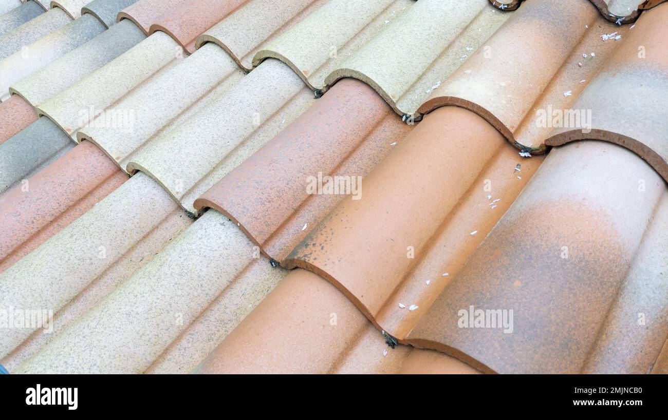 retro roman europe new tiles roof background texture of house Stock ...