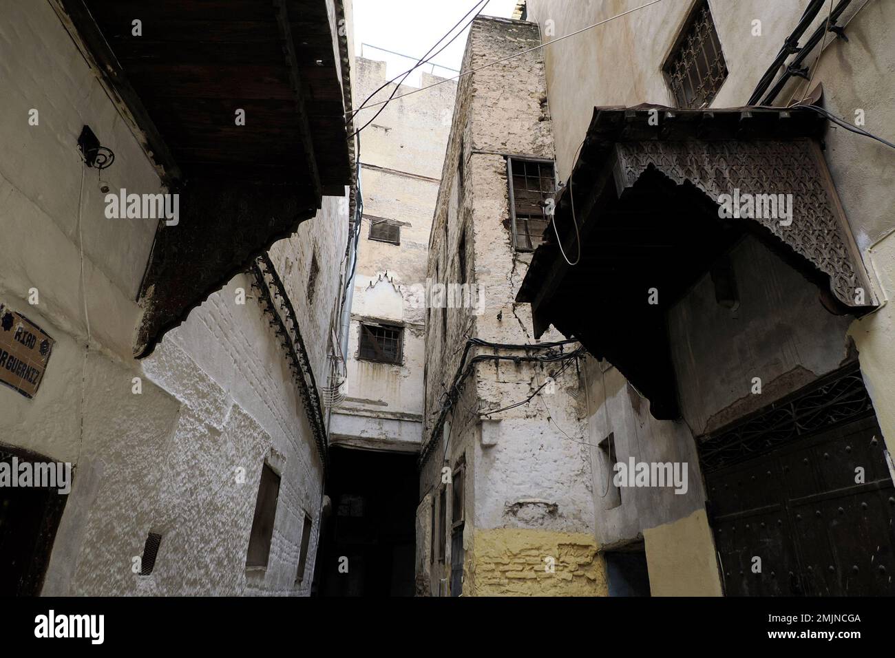 A Small street in Fez Fes medieval medina (old town). Morocco Stock ...