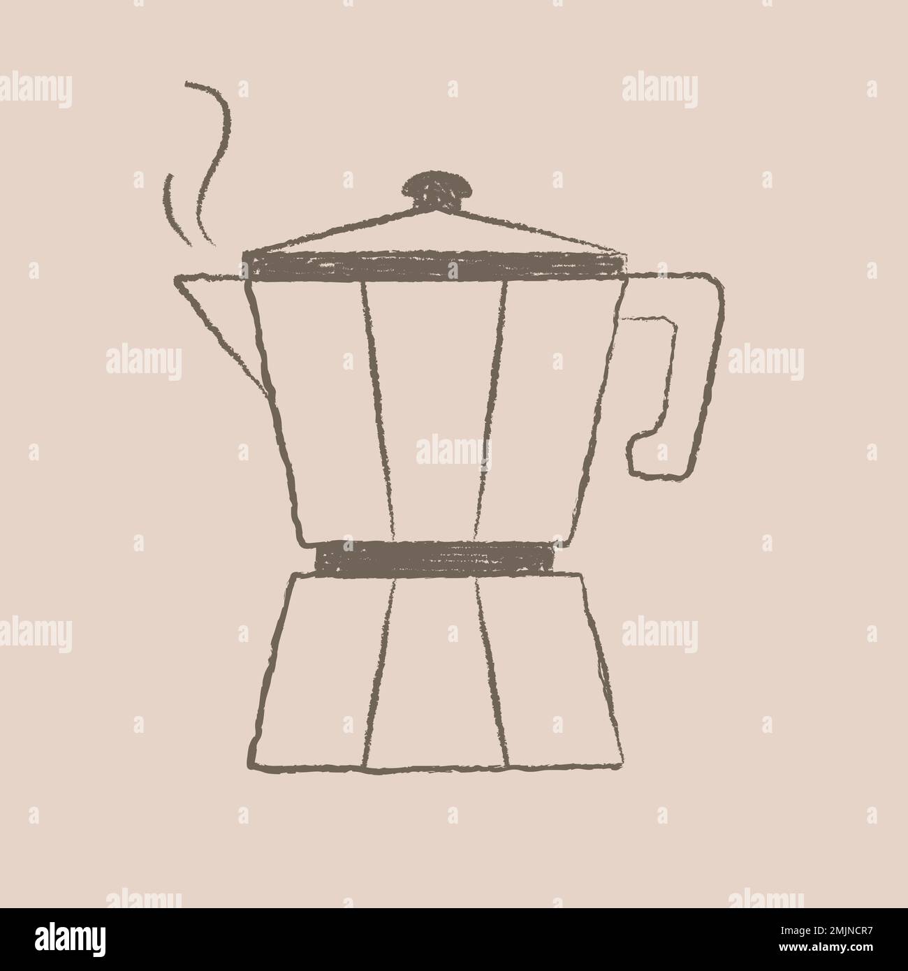 Moka pot coffee illustration, cafe & bakery design vector Stock Vector ...